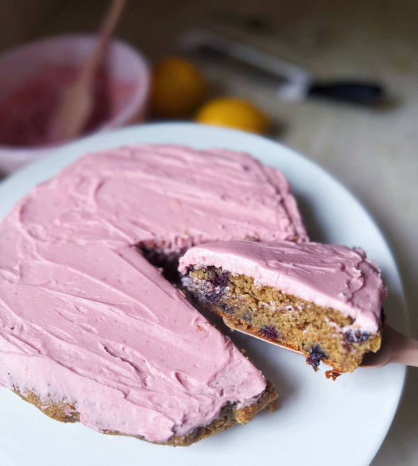 Blueberry Lemon Cake w/ Simple Mills Icing - Tasty As Fit