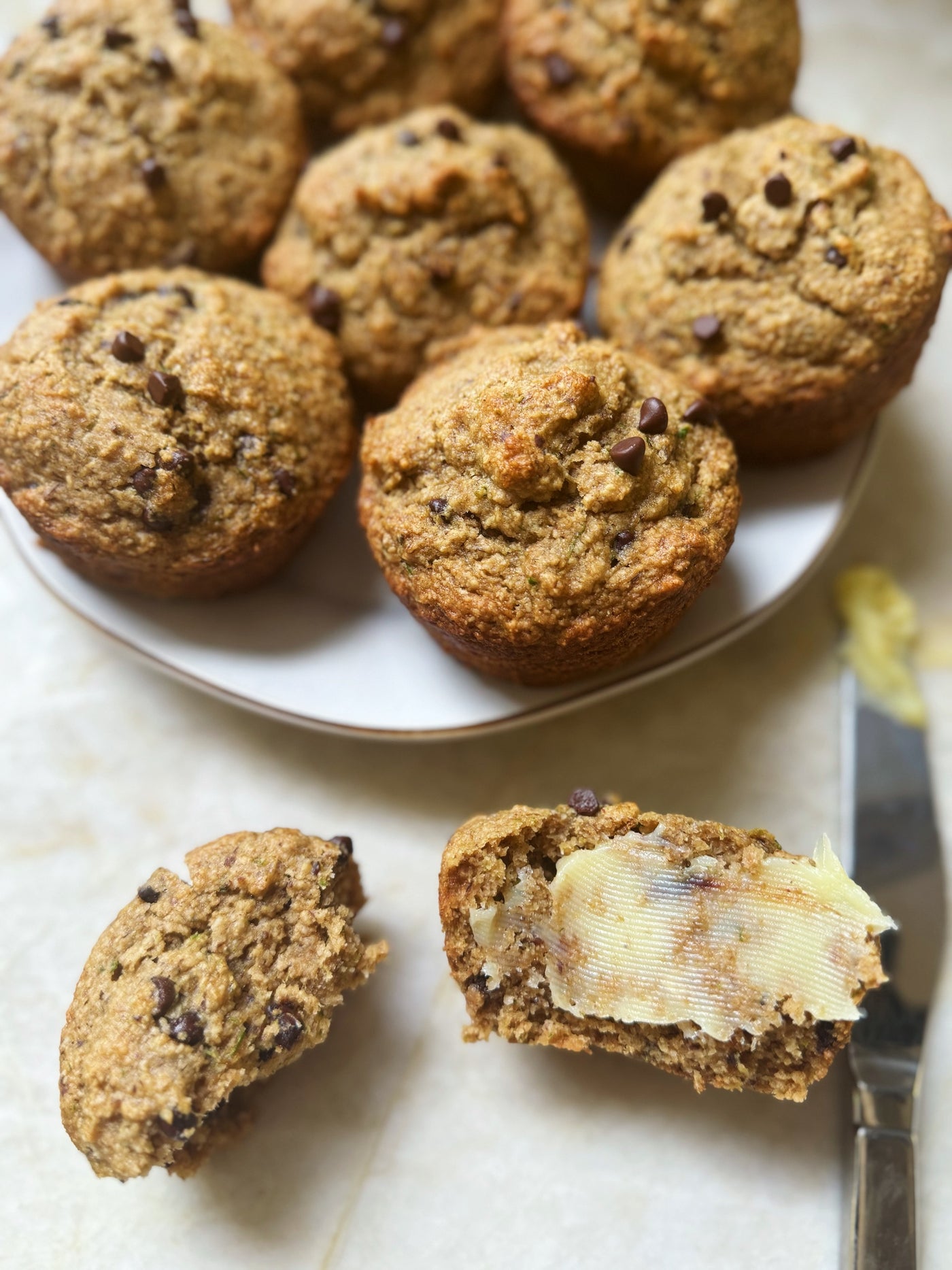 Chocolate Chip Zucchini Muffins - Tasty As Fit